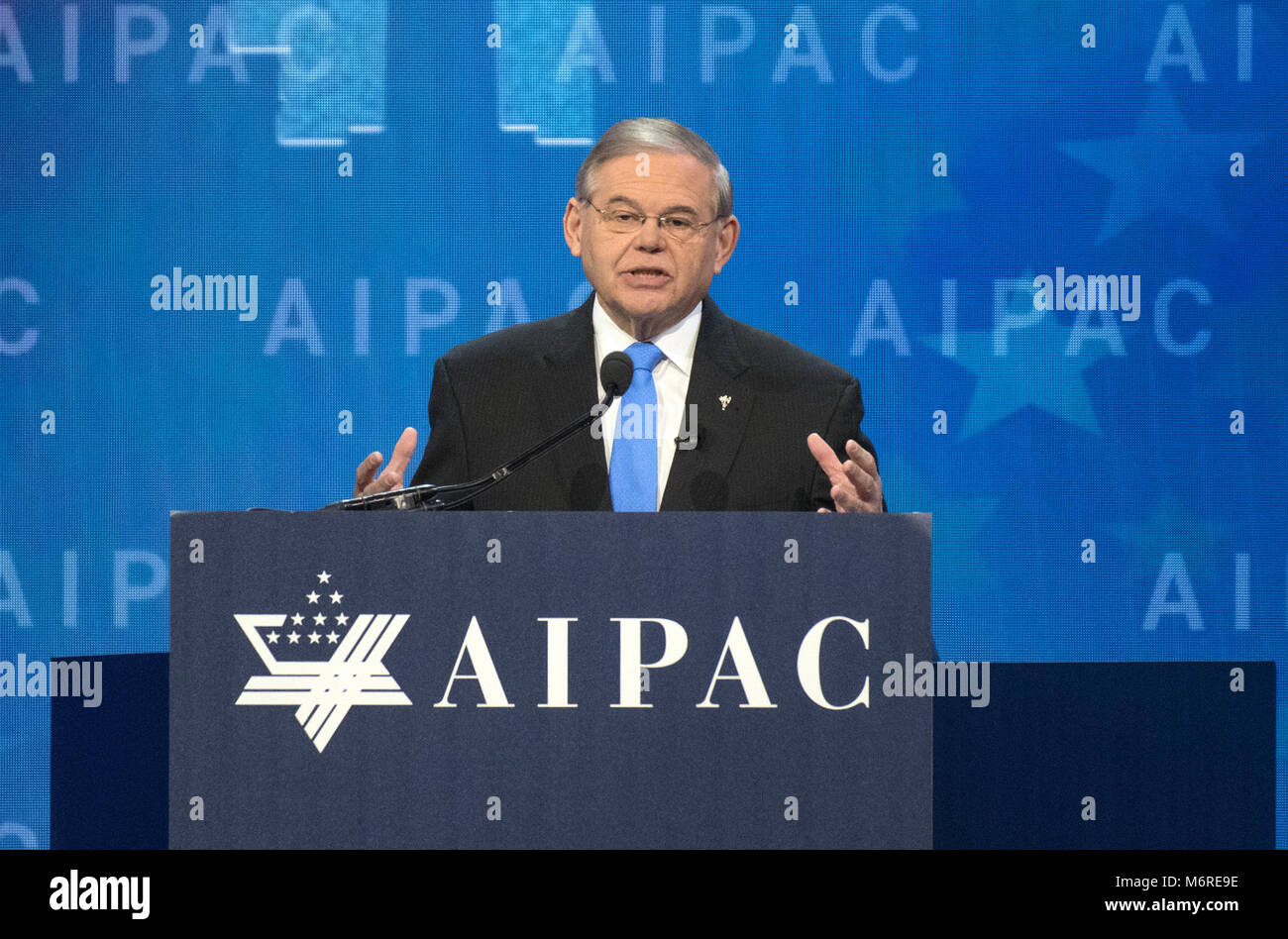 United States Senator Robert Menendez (Democrat of New Jersey) speaks ...