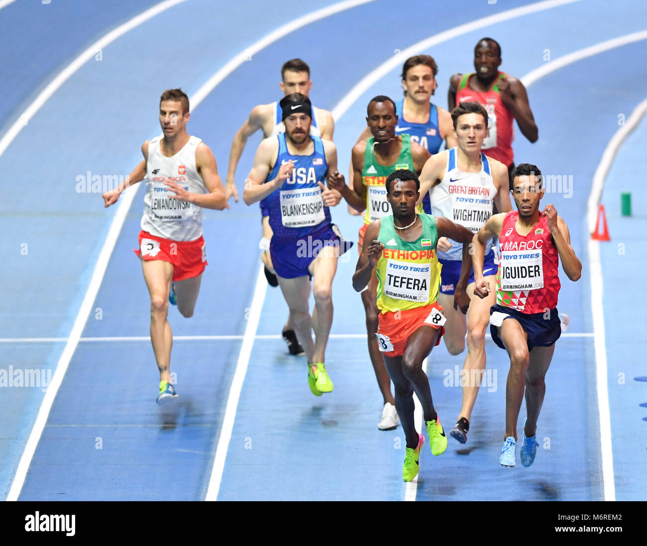 Samuel Tefera (ETH) and Abdelaati Iguider (MAR) lead the field in the ...