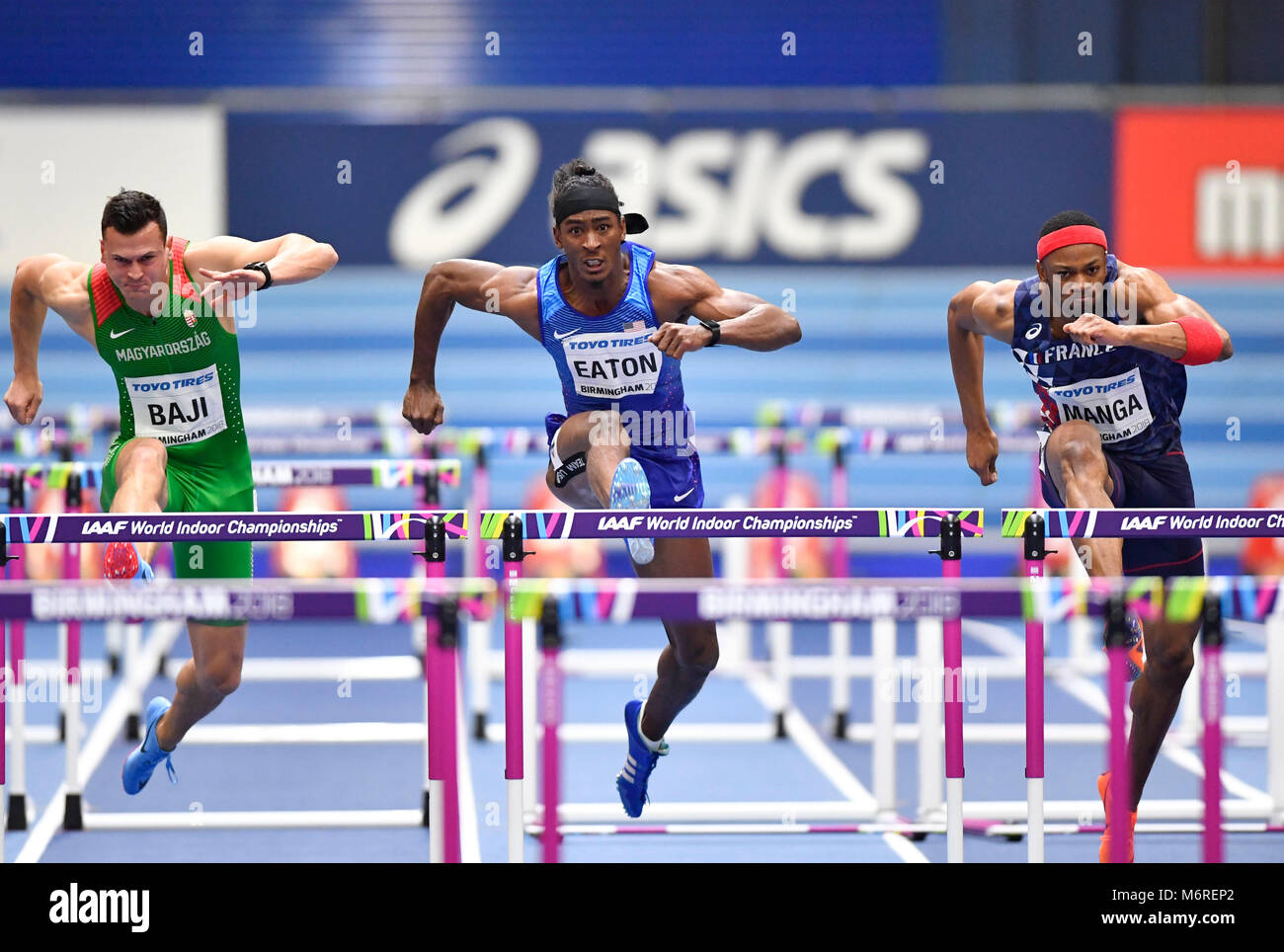 Balazs Baji (HUN), Jarret Eaton (USA) and Aurel Manga (FRA) all rise ...