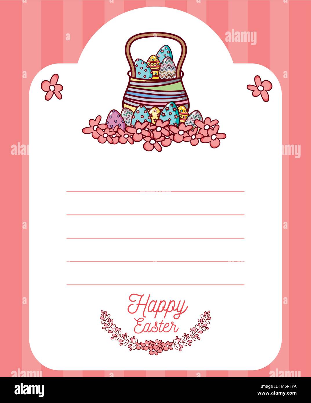 Happy easter card with cute chickens cartoon Stock Vector Image & Art ...