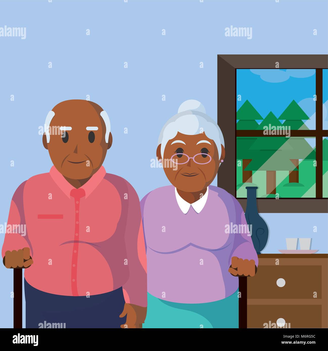 Cute grandparents couple cartoon Stock Vector Image & Art - Alamy