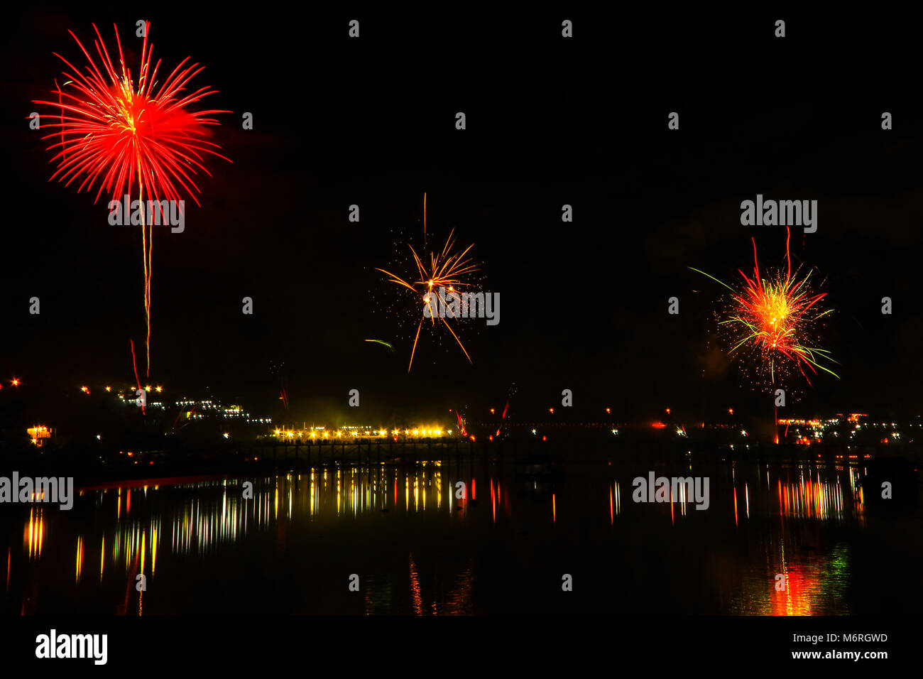 fireworks display during new year festival Stock Photo - Alamy