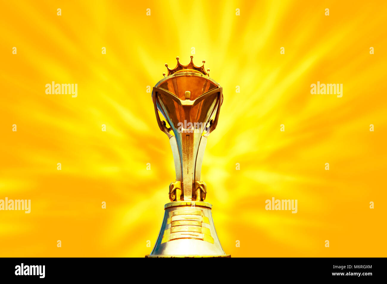 trophy on color background Stock Photo - Alamy