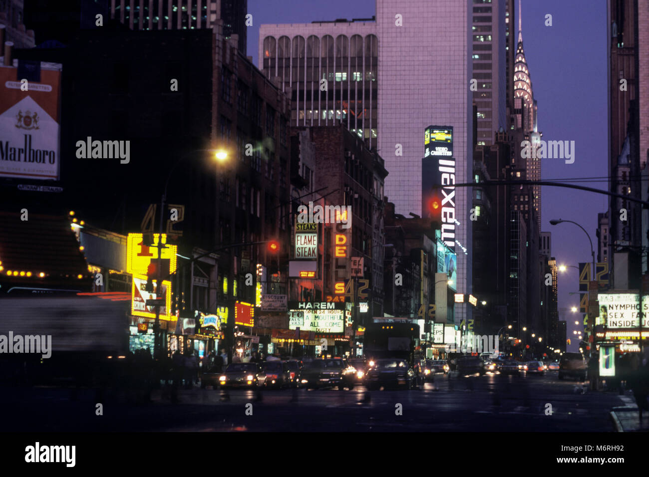 1987 HISTORICAL NEON SIGNS WEST FORTY SECOND STREET MIDTOWN MANHATTAN ...