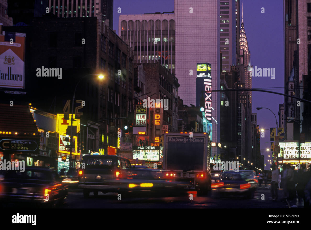 1987 HISTORICAL NEON SIGNS WEST FORTY SECOND STREET MIDTOWN MANHATTAN ...