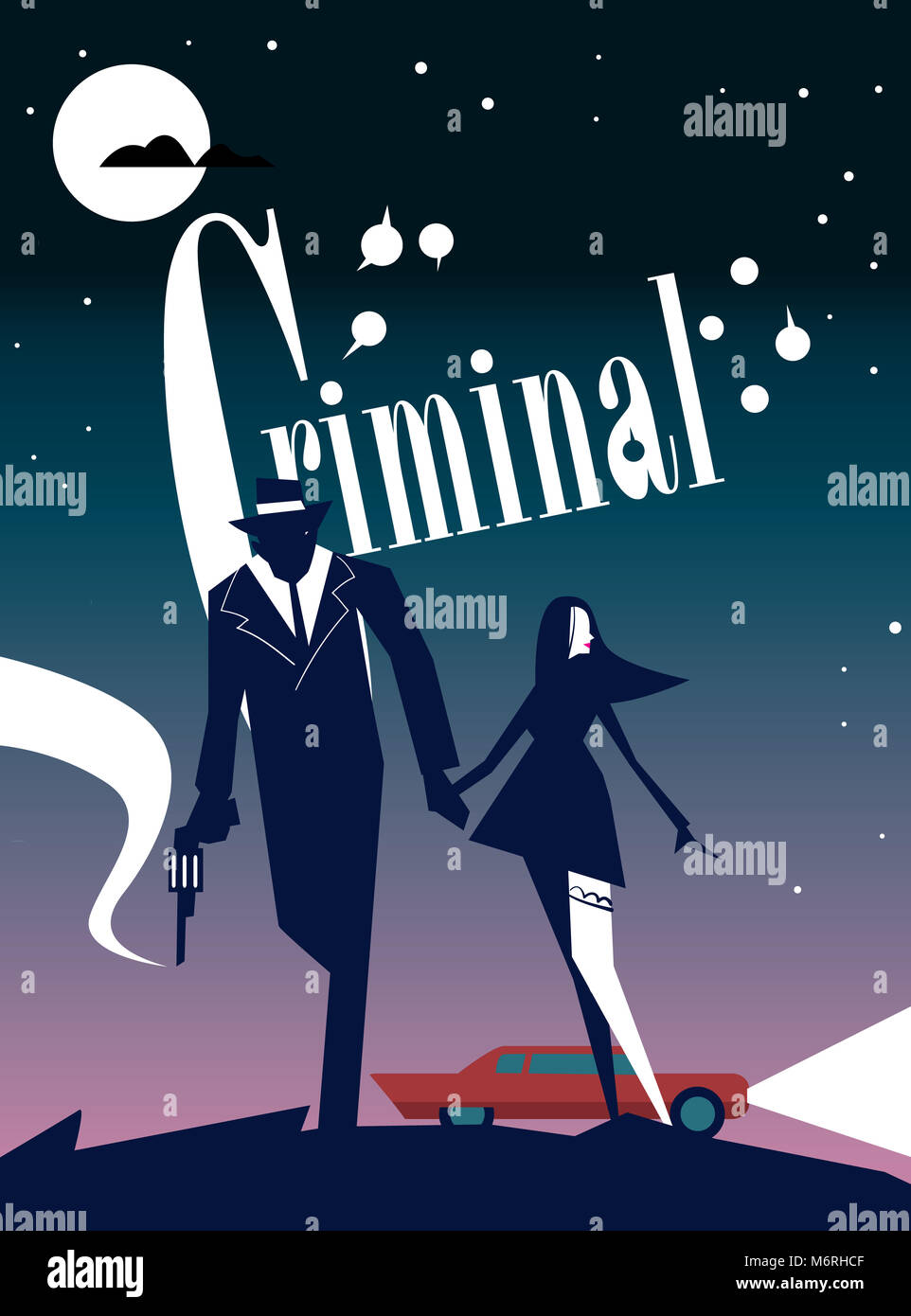 Criminal cinema poster of abstract movie. Poster for print design Stock ...