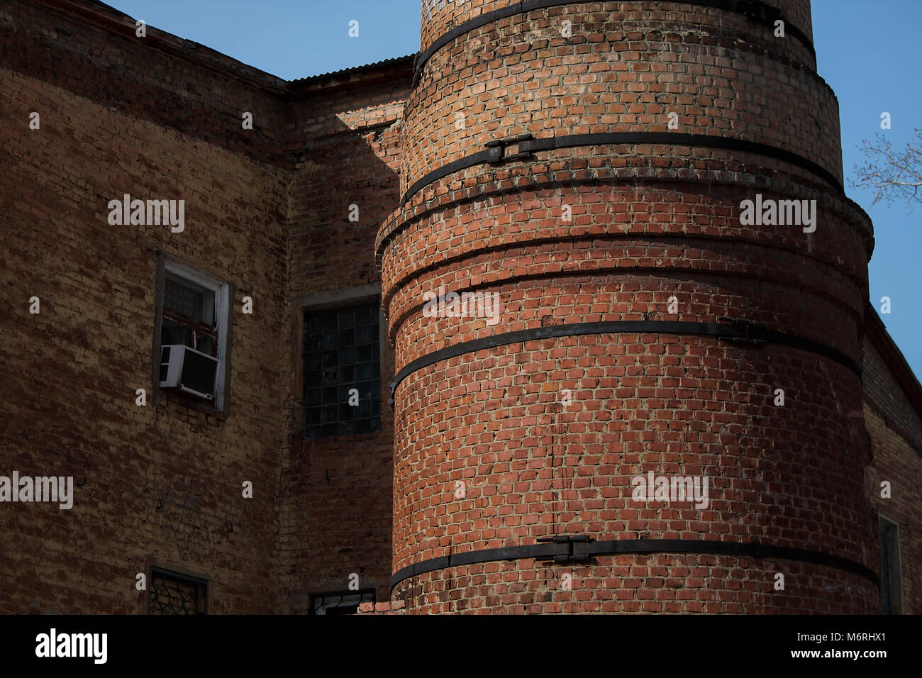 Old industrial building.Old factory chimney.Industrial architecture ...