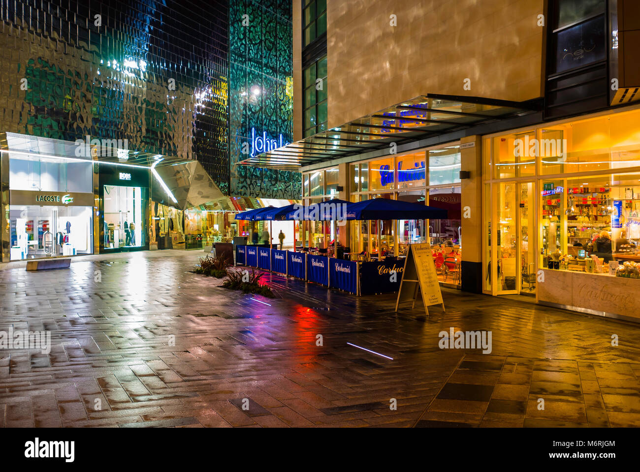 The Highcross centre in Leicester at night Stock Photo - Alamy