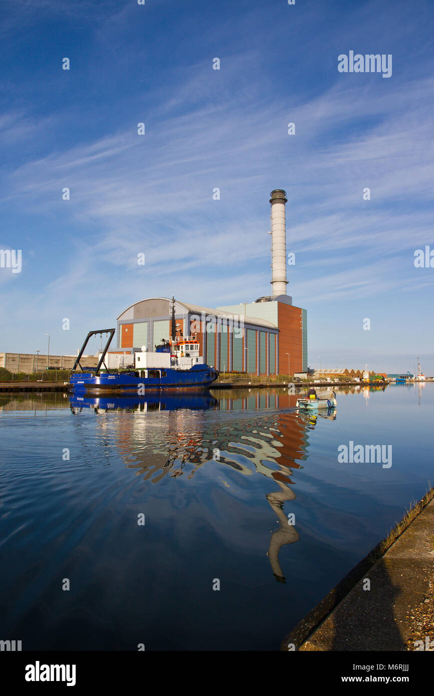 Shoreham power station and harbour. Shoreham Power Station is a 400MWe ...