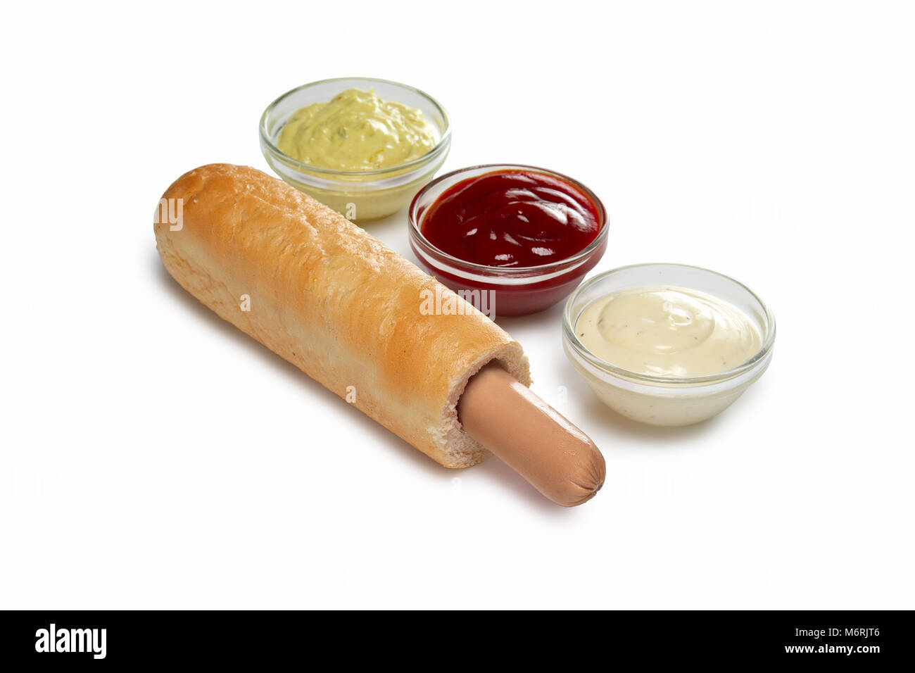 Layout for menu. Hot dog sandwich with sauce, ketchup and mustard Stock ...