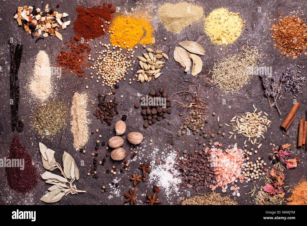 Flat lay spices Stock Photo - Alamy