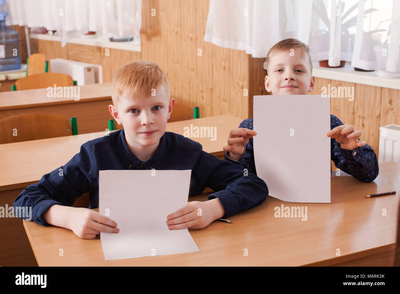 Children taking an exam Stock Photo - Alamy