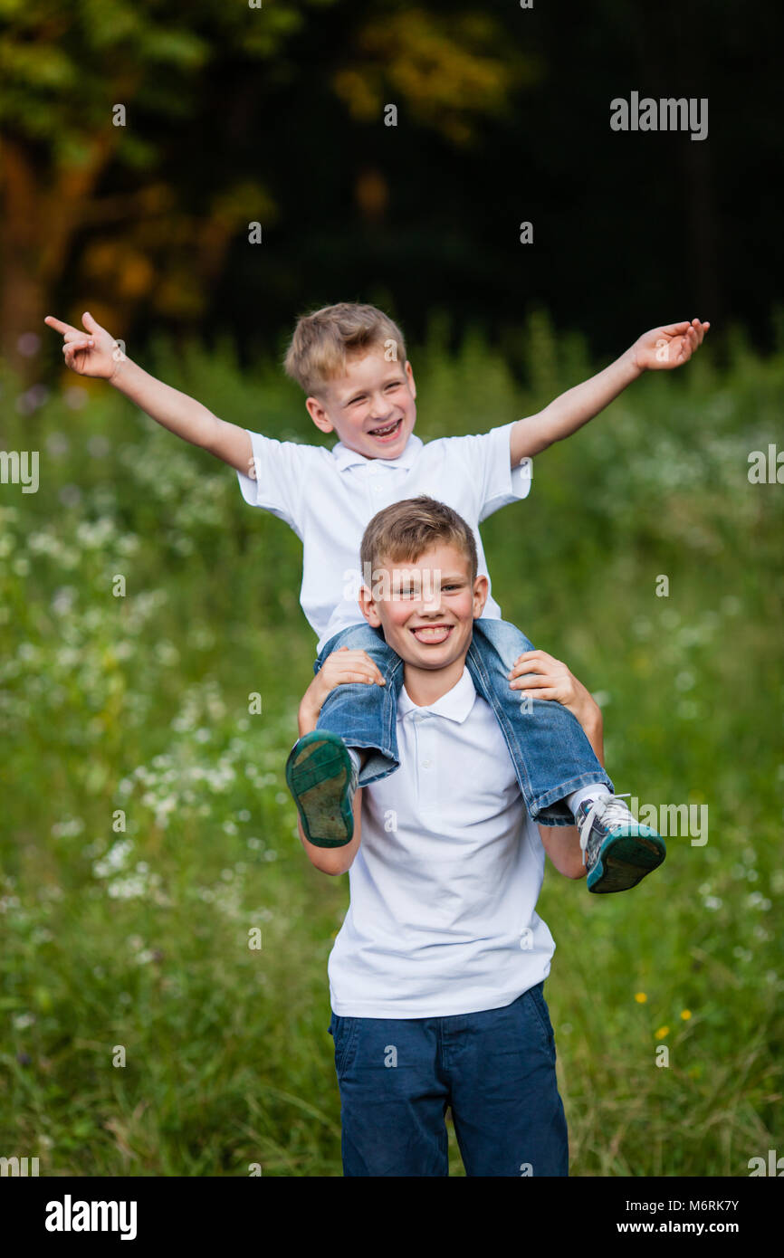 Two brothers having fun Stock Photo - Alamy