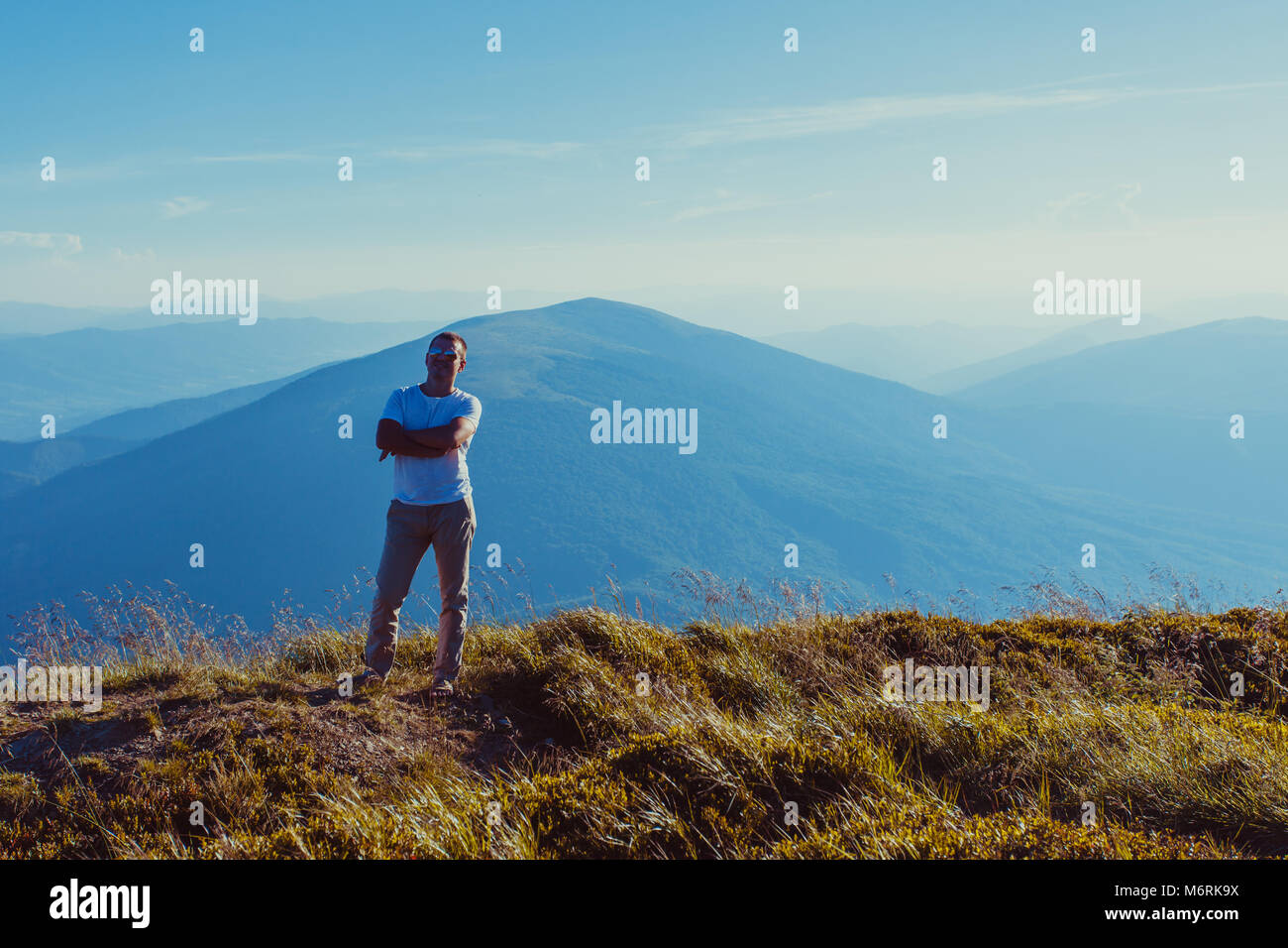 The man enjoying freedom Stock Photo - Alamy