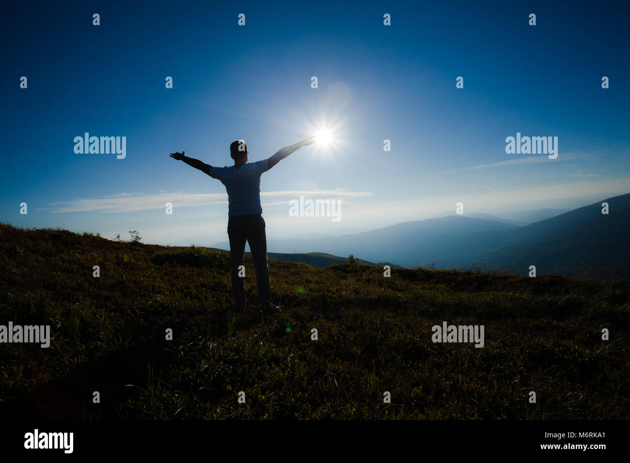 The man enjoying freedom Stock Photo - Alamy