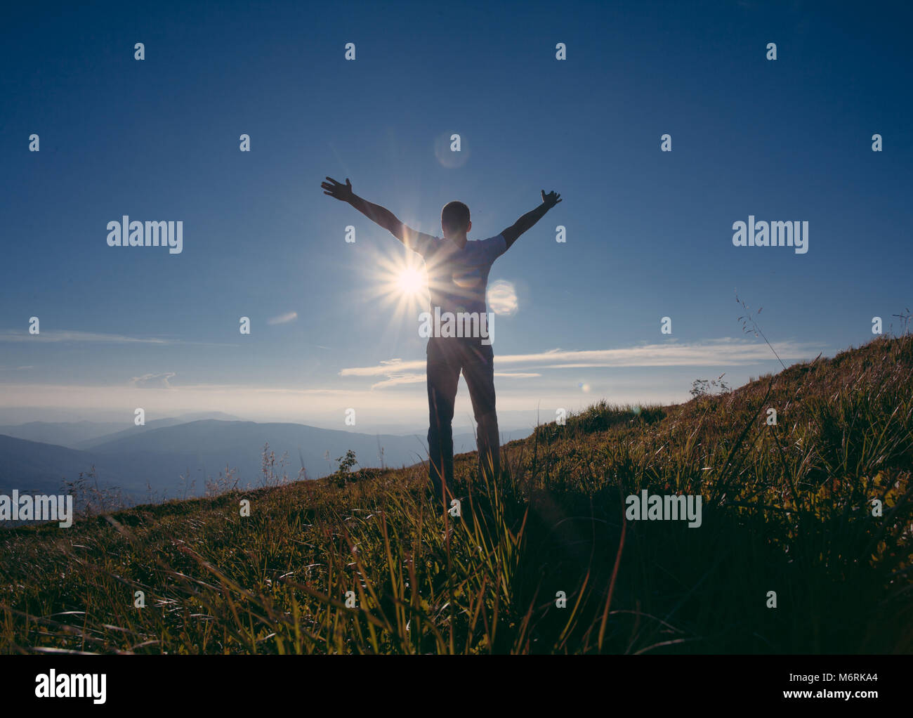 The man enjoying freedom Stock Photo - Alamy