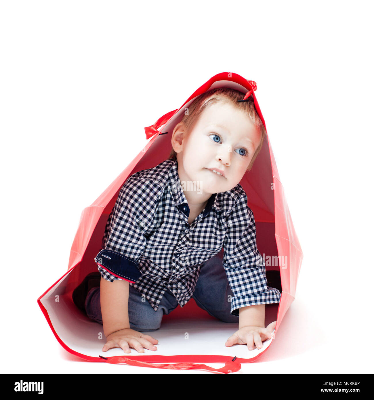 The boy inside packet Stock Photo - Alamy