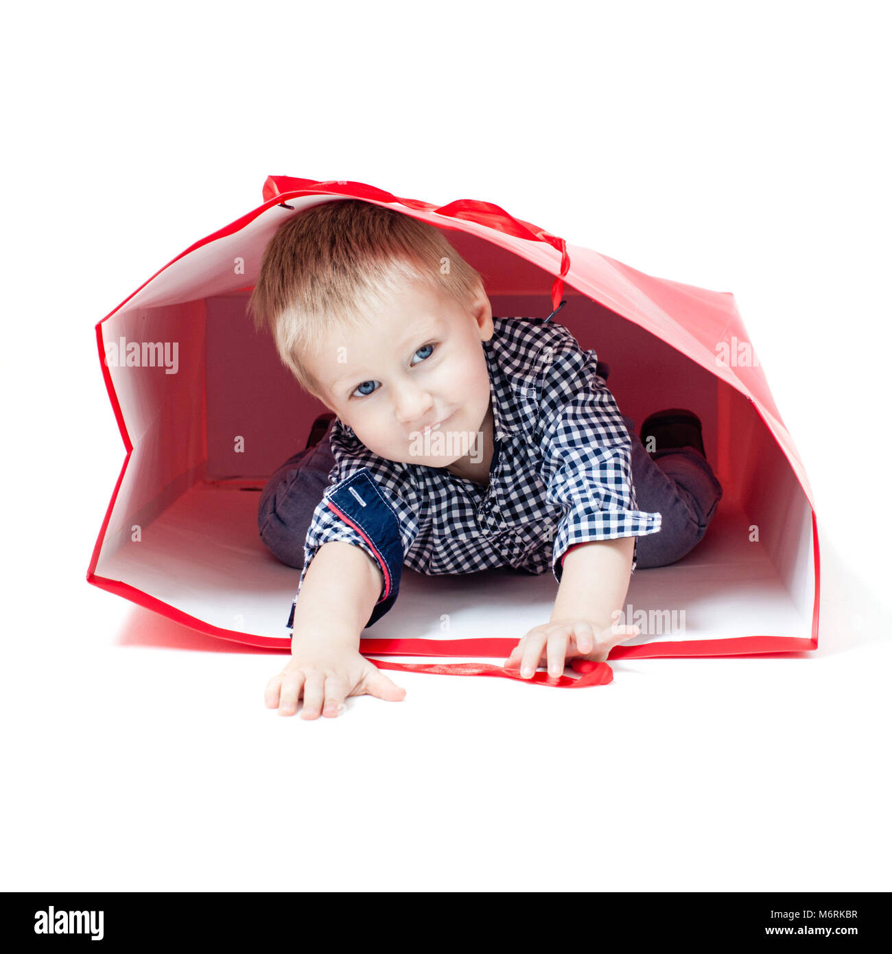 The boy inside packet Stock Photo - Alamy