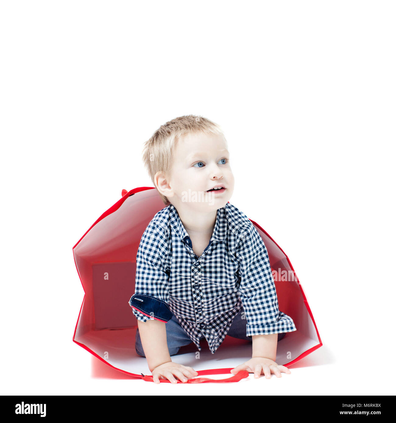 The boy inside packet Stock Photo - Alamy