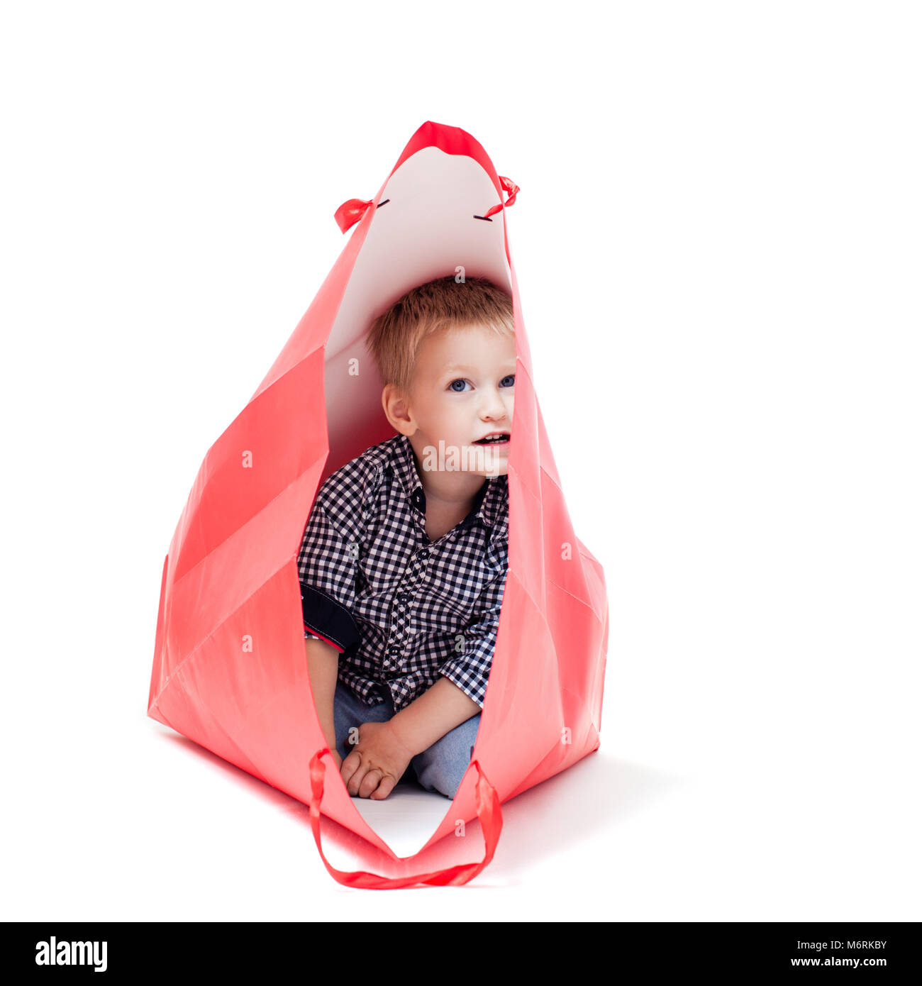 The boy inside packet Stock Photo - Alamy