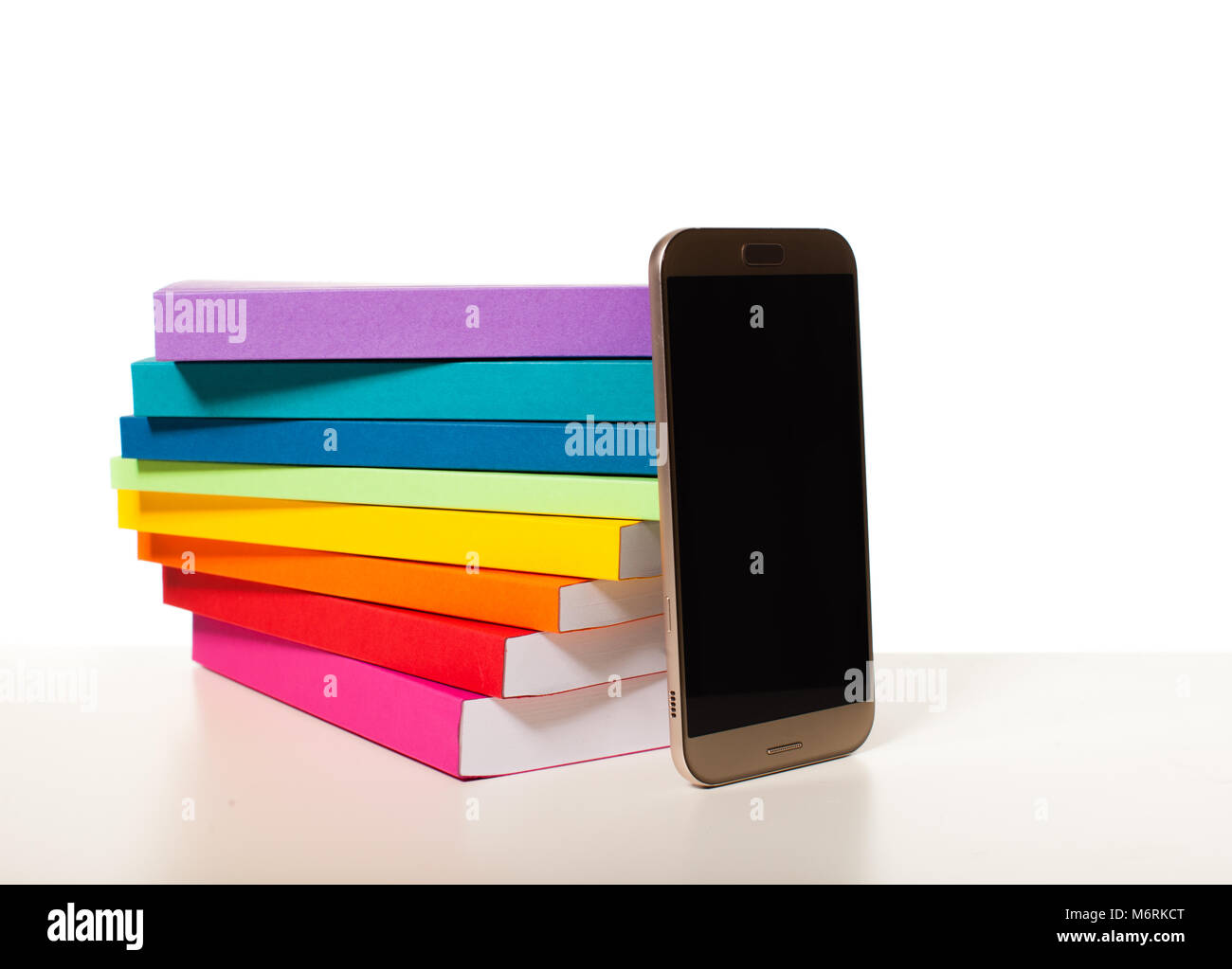 Electronic library in smartphone Stock Photo - Alamy