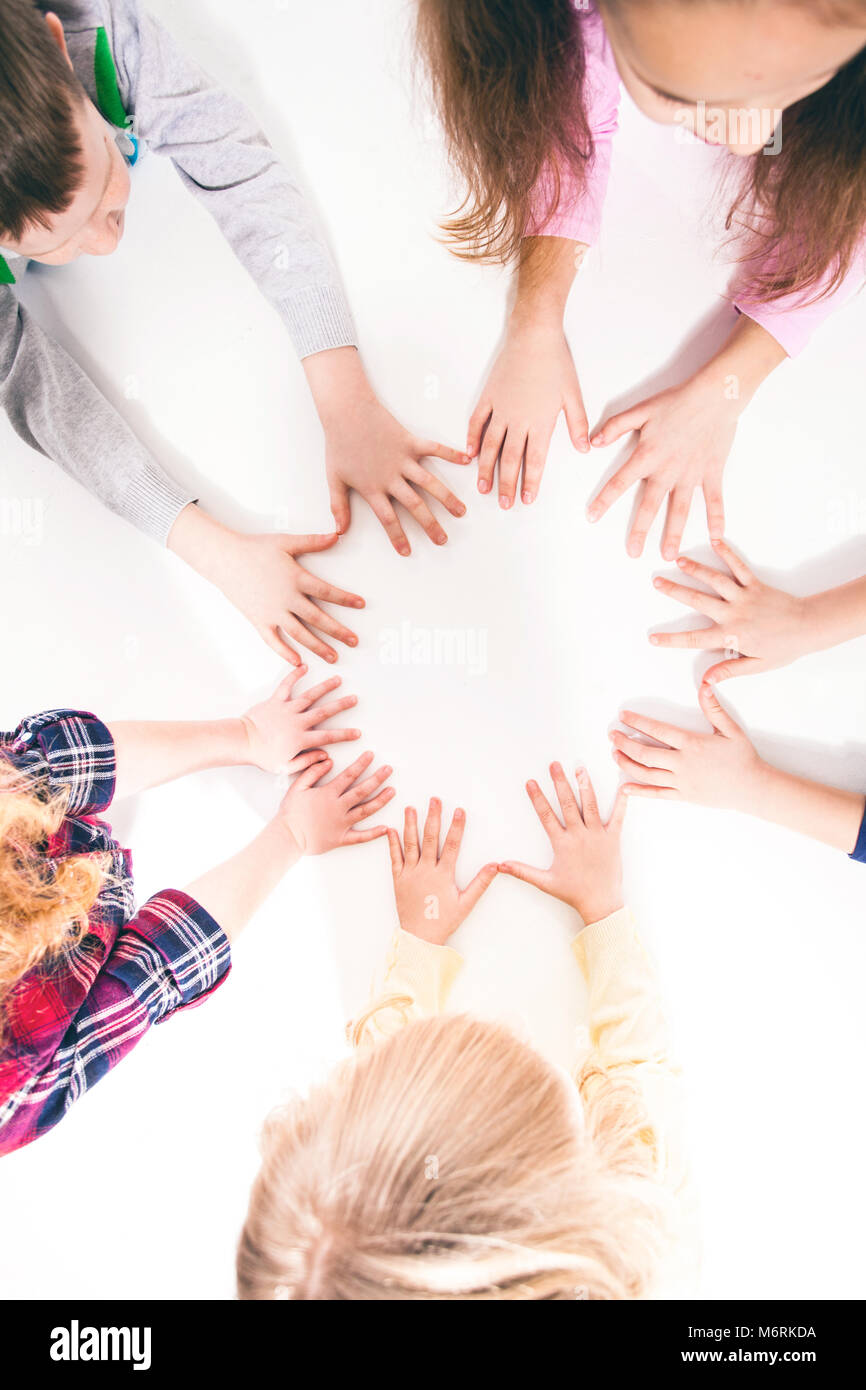 The children are united for friendship Stock Photo - Alamy