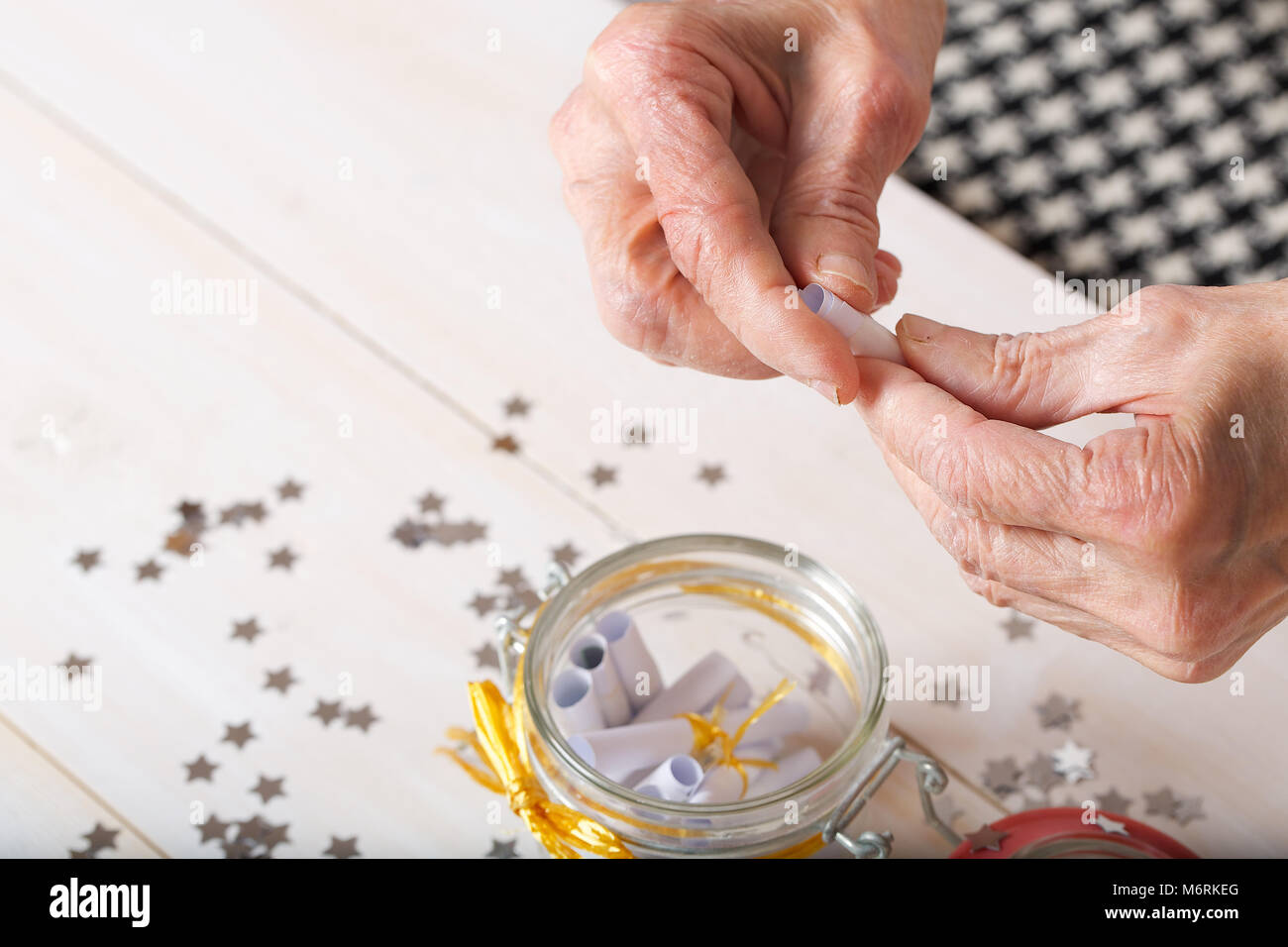 Glass magic box with wishes and plans Stock Photo - Alamy