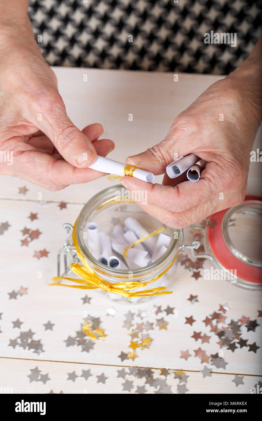 Glass magic box with wishes and plans Stock Photo - Alamy