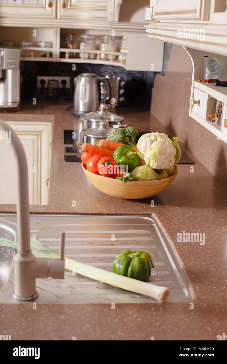 Vegetables in the kitchen Stock Photo - Alamy