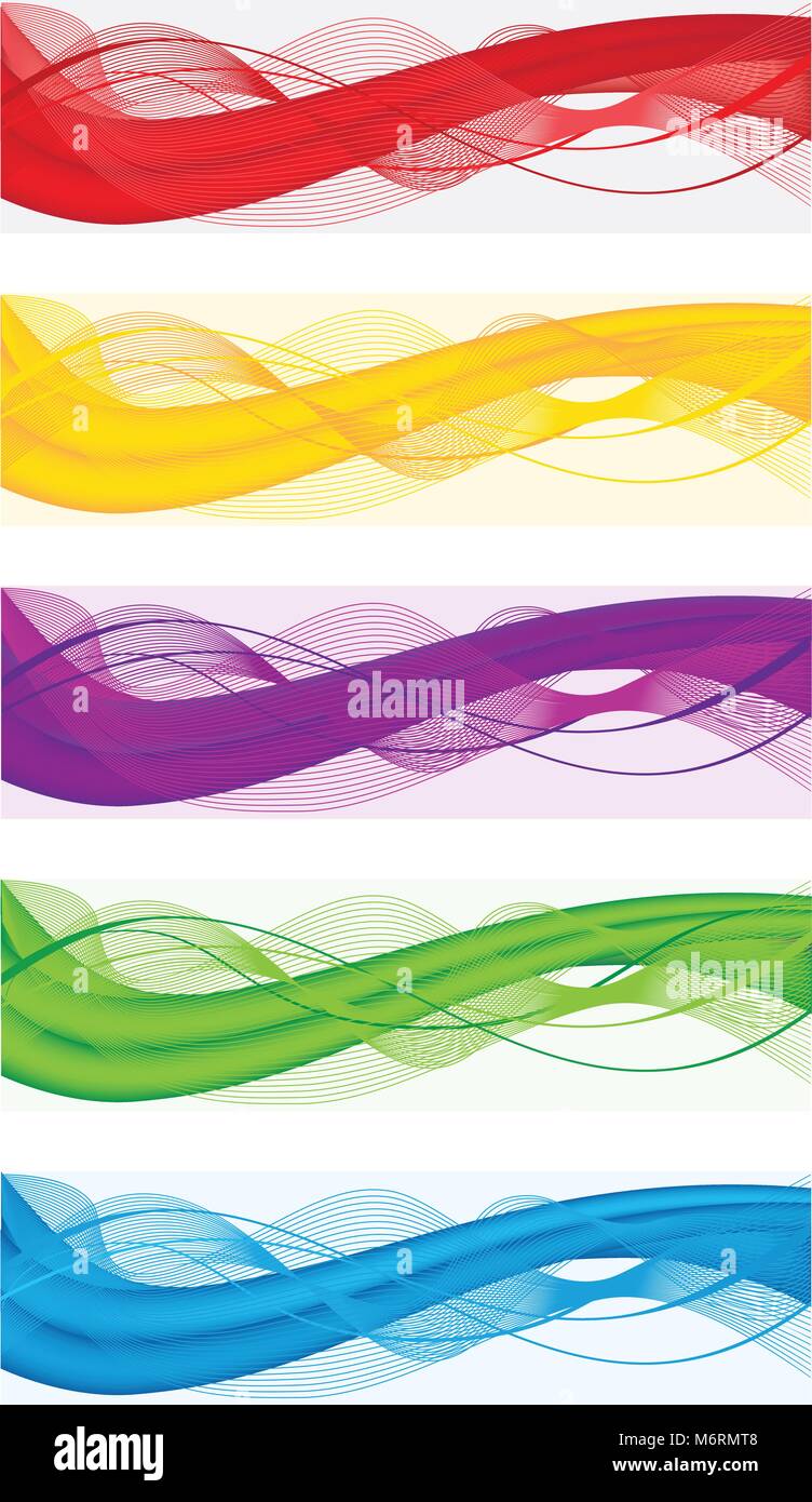 A set of abstract banners for web header of different colors Stock ...
