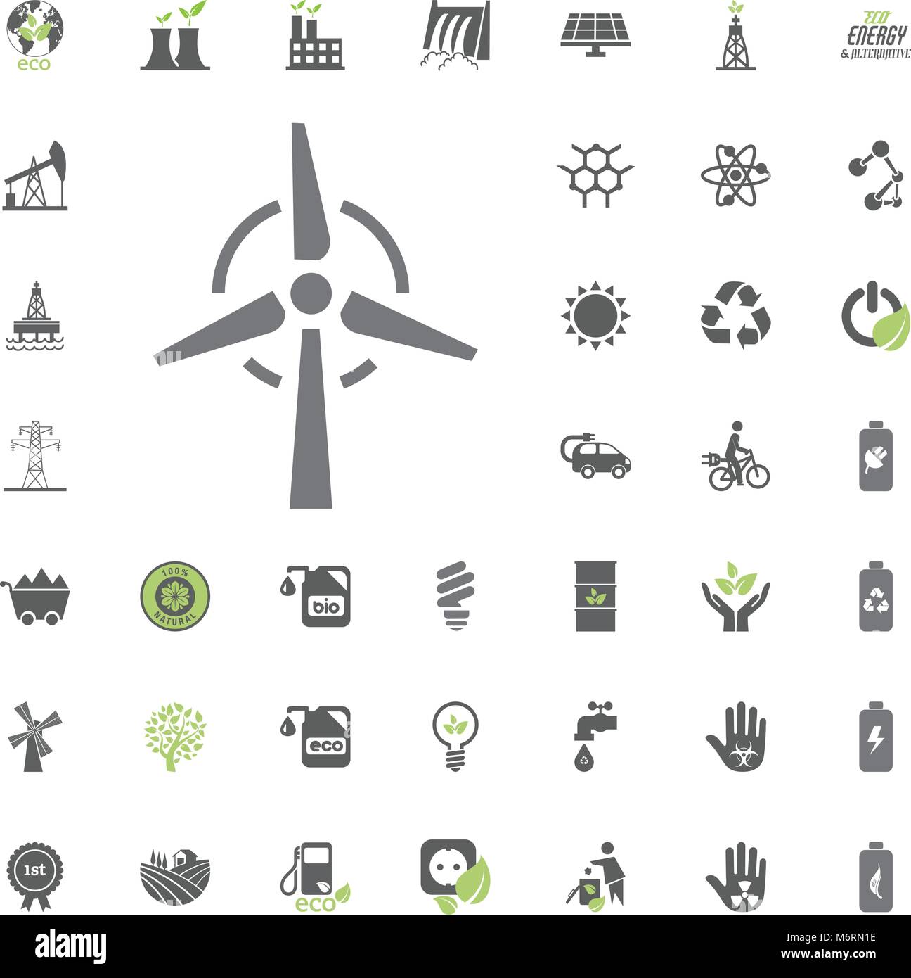 wind power plant icon. Eco and Alternative Energy vector icon set ...