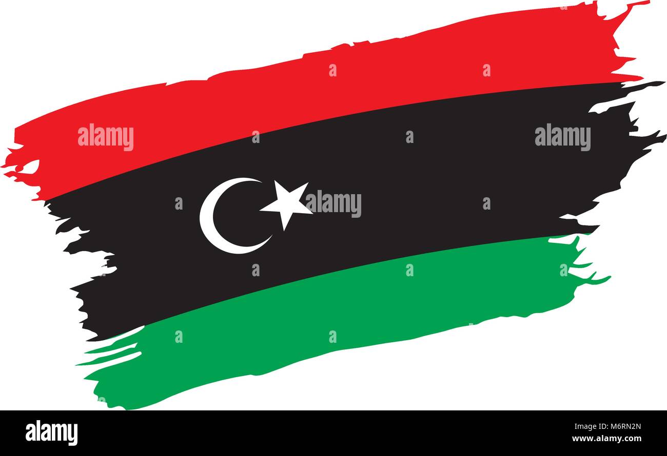 Libya flag brush stroke Cut Out Stock Images & Pictures - Alamy