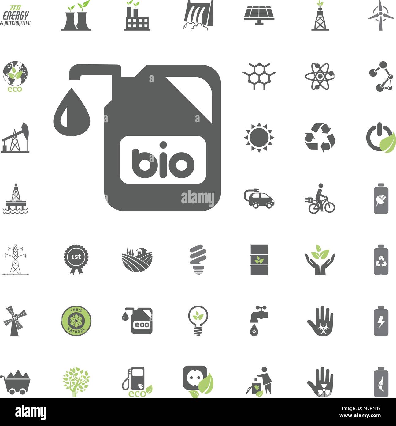 Bio icon. Eco and Alternative Energy vector icon set. Energy source ...