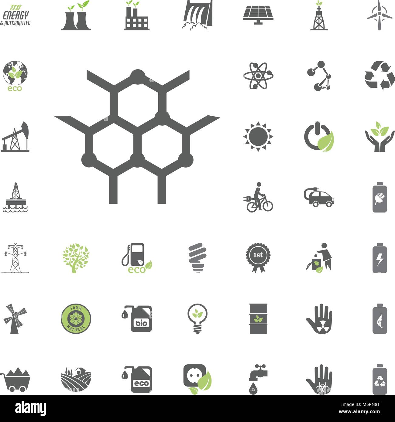 Chemical icon. Eco and Alternative Energy vector icon set. Energy ...
