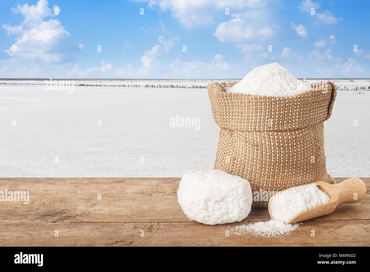salt in bag on table Stock Photo - Alamy