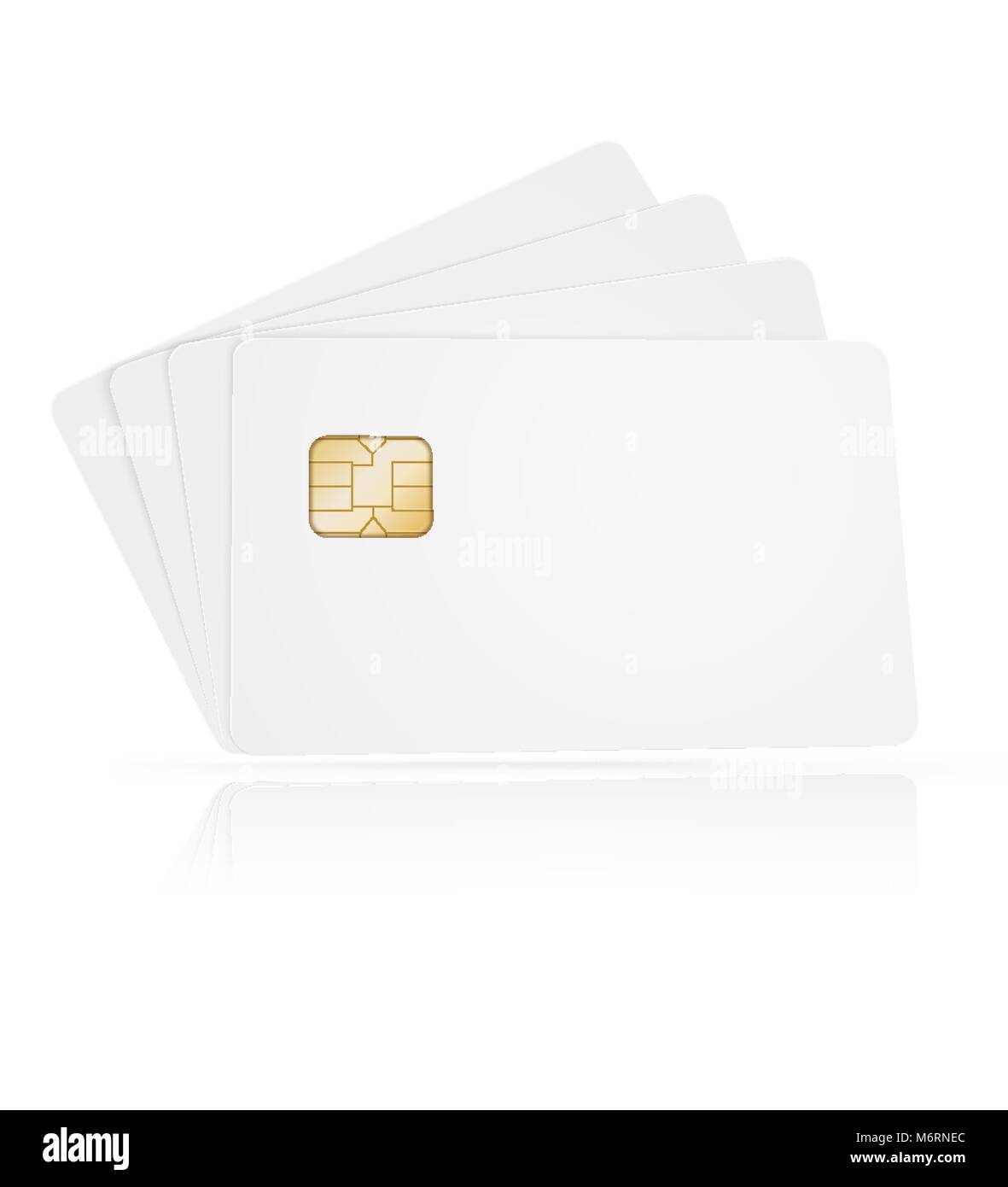Realistic vector illustration of four blank chip cards Stock Vector ...