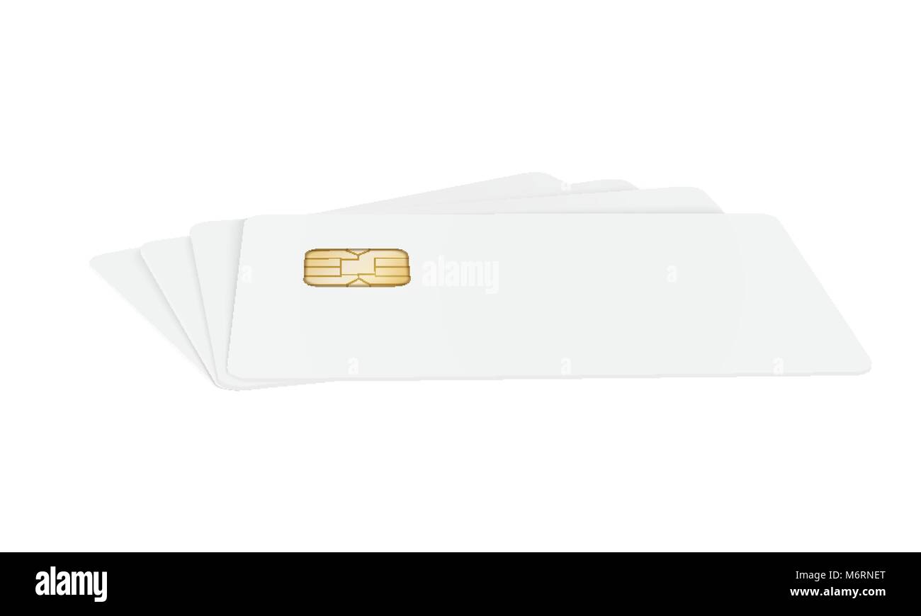 Realistic vector illustration of three blank chip cards Stock Vector ...