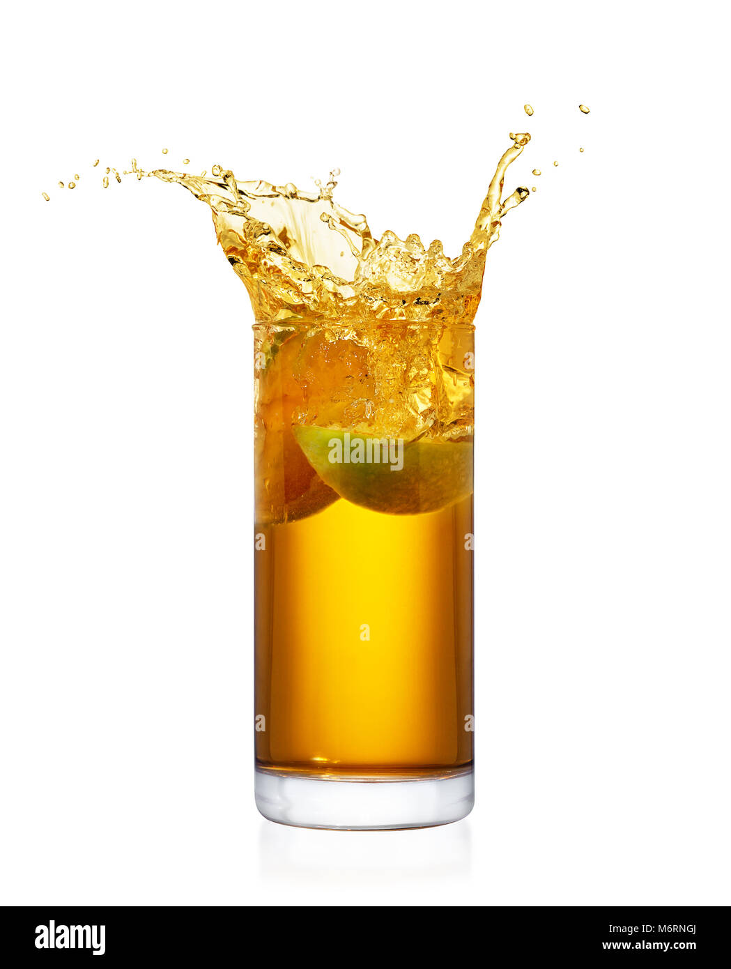 glass of splashing apple juice Stock Photo - Alamy