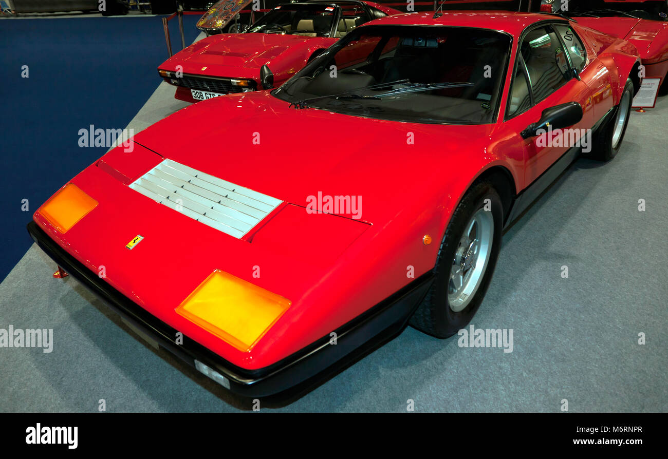 Three-quarter front view of a Ferrari 512 BBI, (Berlinetta Boxer), on ...