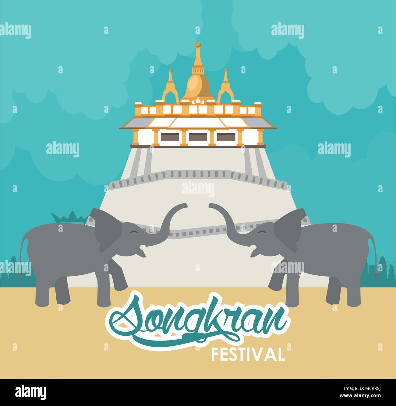Songkran festival card vector illustration graphic design Stock Vector ...