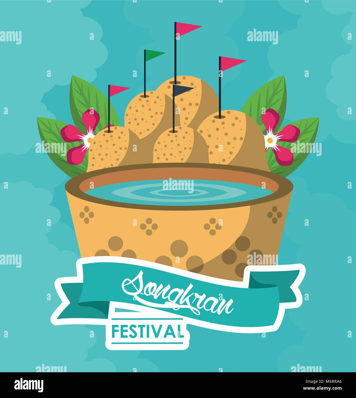 Songkran festival card vector illustration graphic design Stock Vector ...