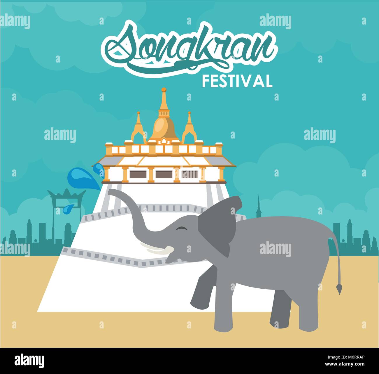 Songkran festival card vector illustration graphic design Stock Vector ...