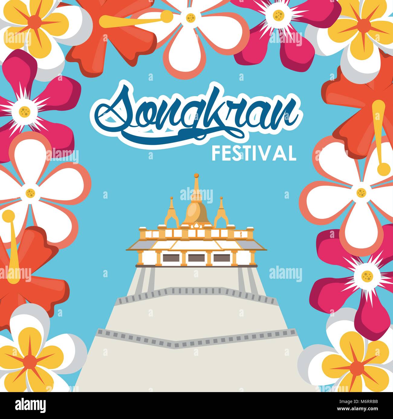 Songkran festival card vector illustration graphic design Stock Vector ...