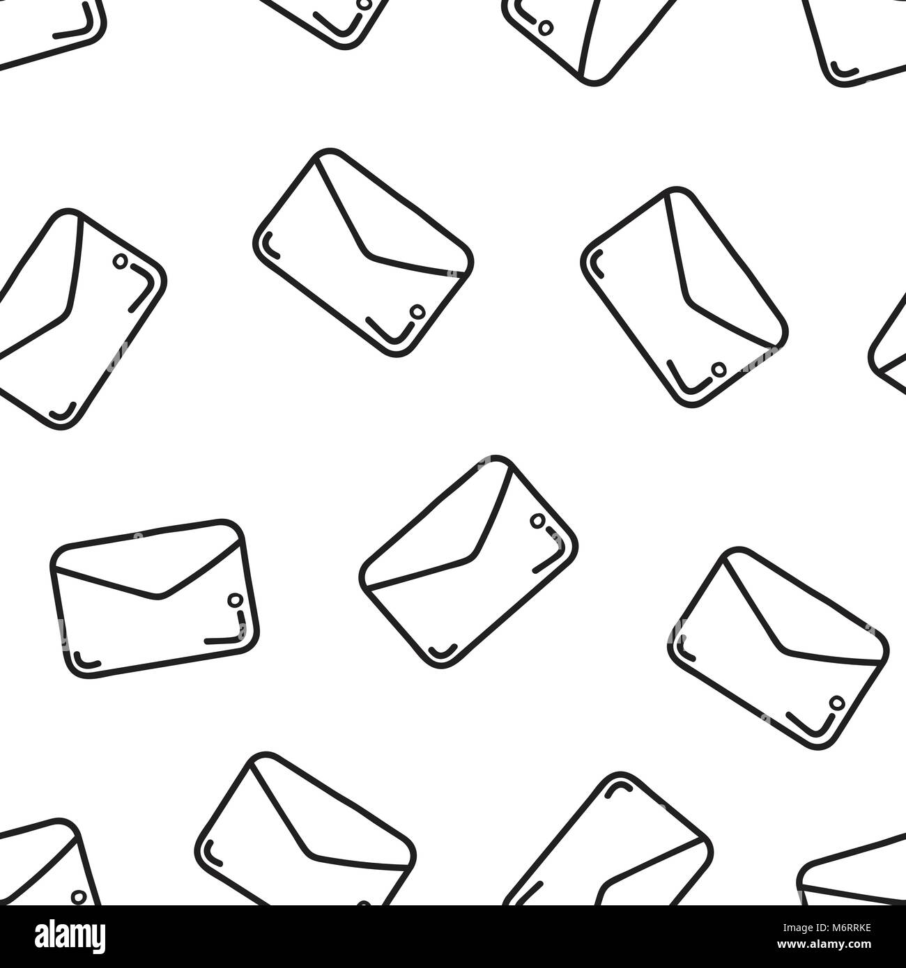 hand-drawn doodle, envelope seamless background. Vector illustration ...