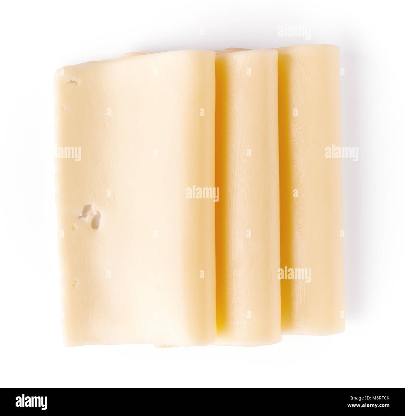 Sliced cheese isolated on white background, top view Stock Photo - Alamy