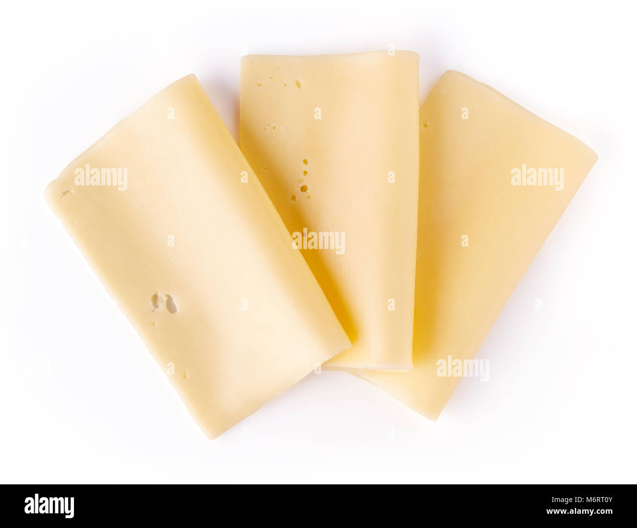 Sliced cheese isolated on white background, top view Stock Photo - Alamy