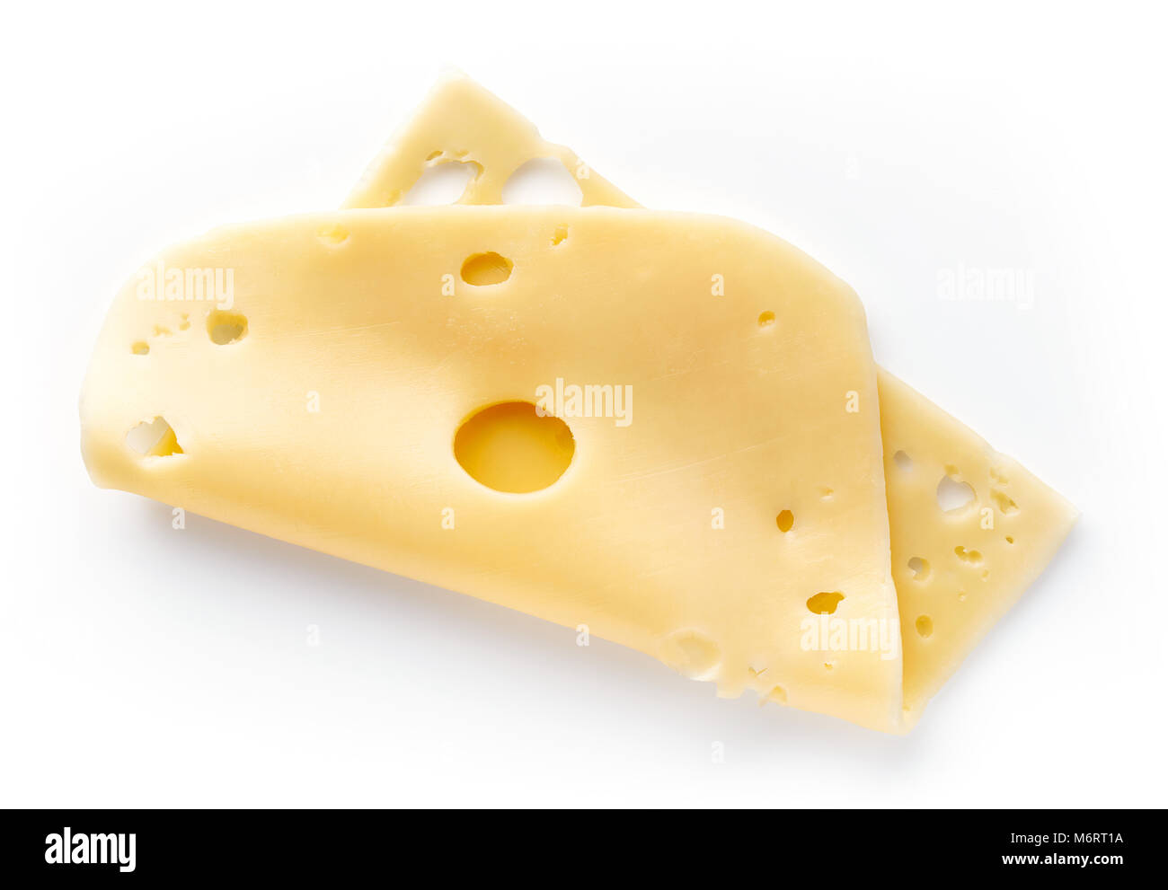 Sliced cheese isolated on white background, top view Stock Photo - Alamy