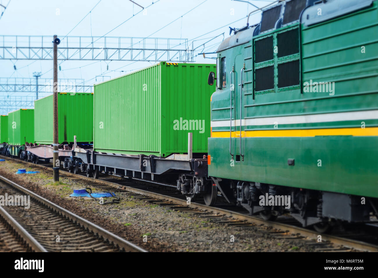 Transportation of cargoes by rail in containers. Railway infrastructure ...