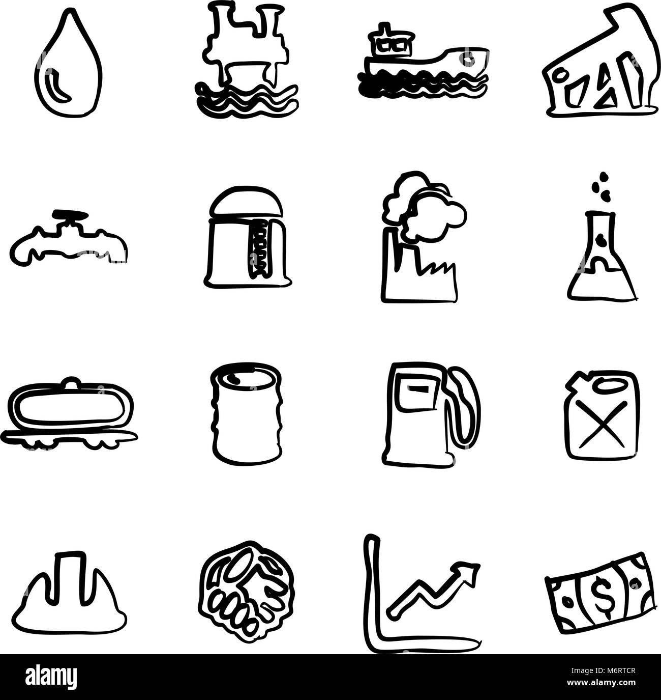 Oil Industry Icons Freehand Stock Vector Image & Art - Alamy