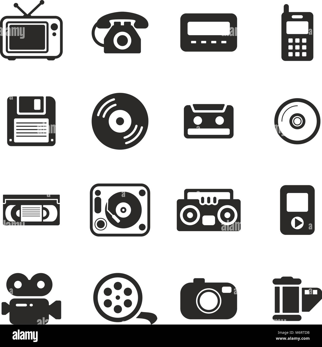 Old Technology Icons Icons Stock Vector Image & Art - Alamy